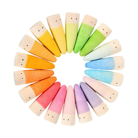 18x Rainbow Peg Dolls for Toddlers Match Counting Color Classification ...