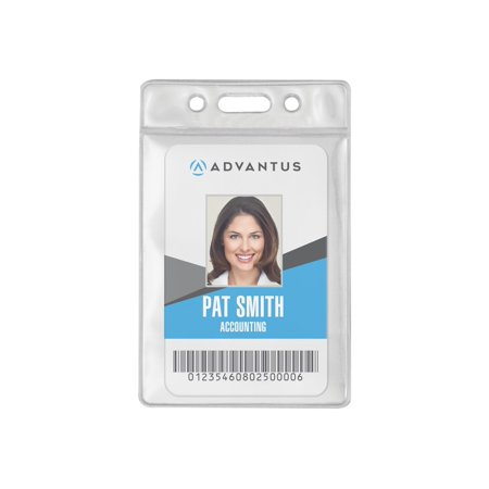 Advantus - Name badge holder - for - lanyard, badge reel - clear (pack ...