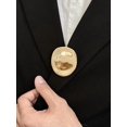 5Pcs Trendy Women's Brooch Irregular Folded Round Metal Pins Gold ...