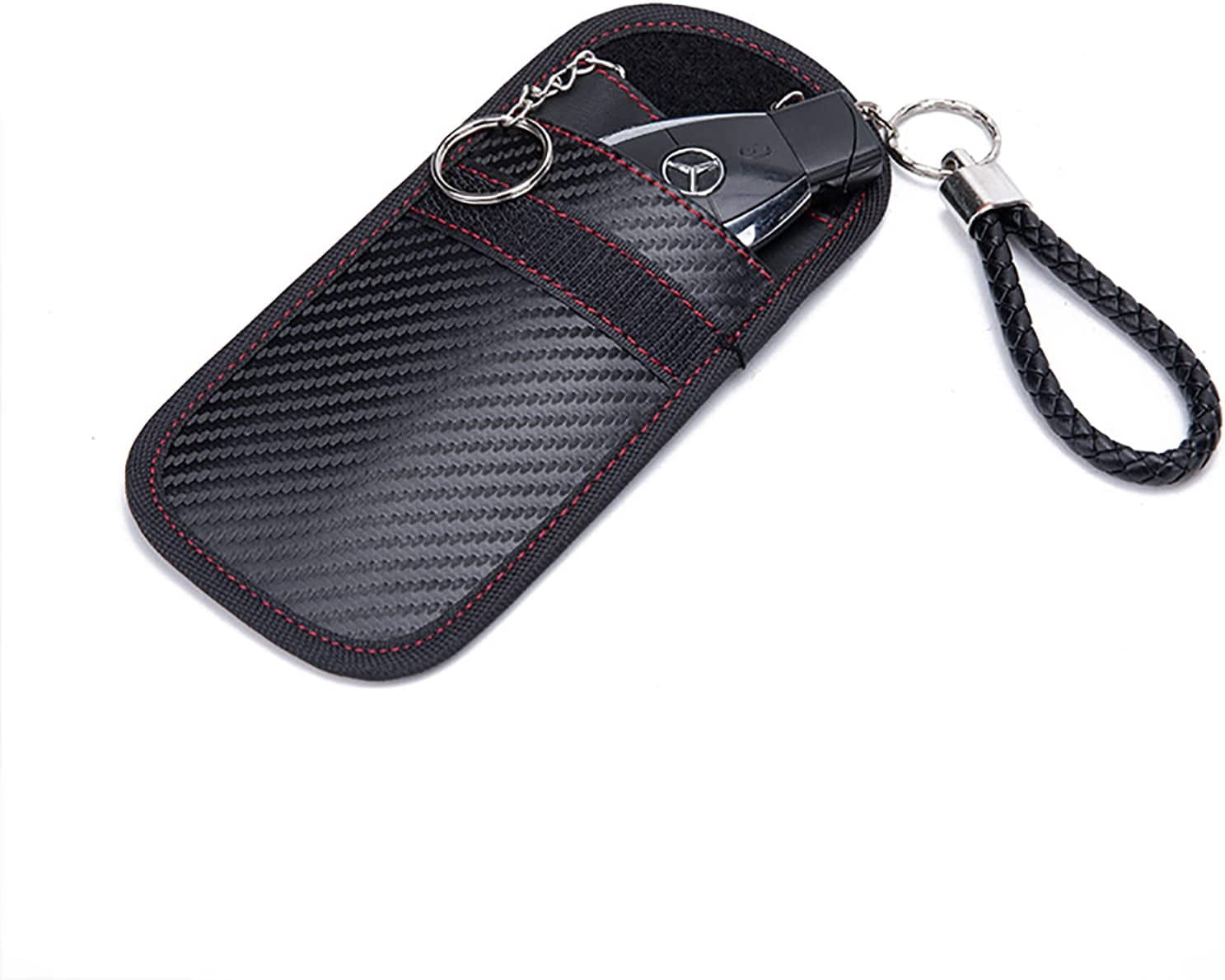 Bag for Key Fob, Car Signal Blocking Key Fob Protector, Double-Layers ...