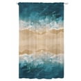 Blue Ocean Sheer Curtains 108 Inch Long 1 Panel Beach Wave Pattern ...
