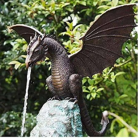 Water Fountain Dragon Statue Casting Fire Breathing Dragon Sculpture ...
