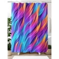 Abstract Art Shower Curtain, Blue Purple Yellow Gradient Flame Texture ...