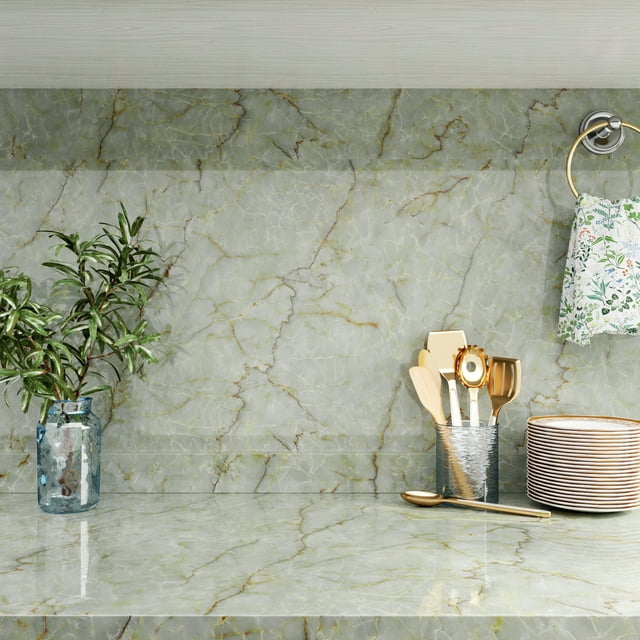 YENHOME Green Marble Vinyl Contact Paper 17.7"x80", Waterproof, Self ...