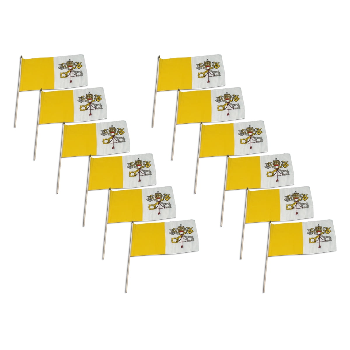 Online Stores Vatican City Sticks Flag 12in x 18in - 12 PK - Walmart.com