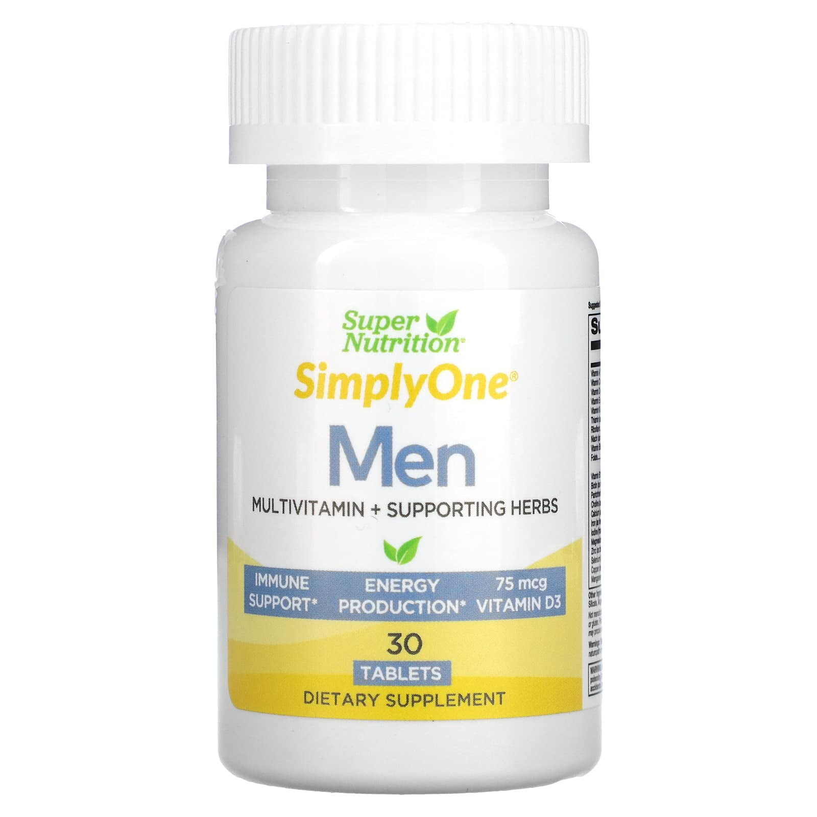 Supernutrition SimplyOne Multivitamínico para hombres 30 comprimidos | Walmart en línea