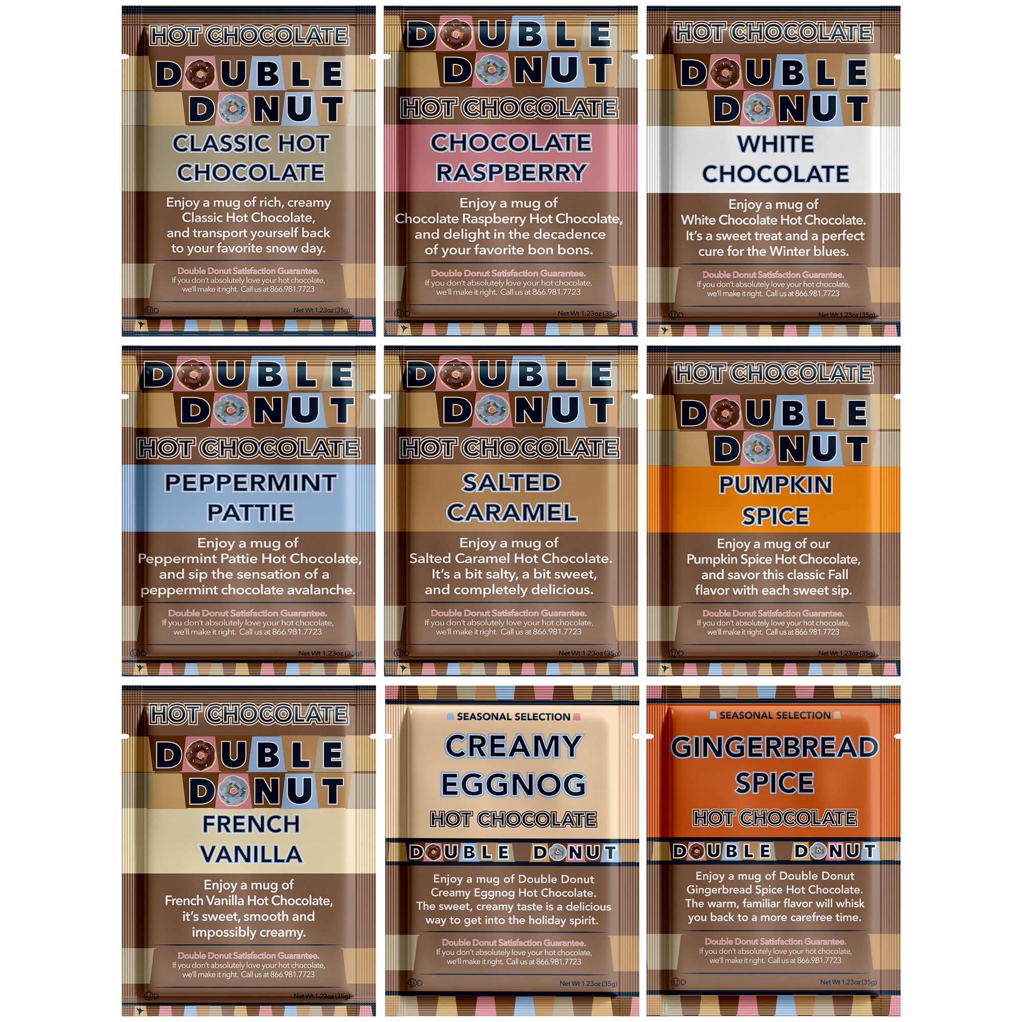 Double Donut Flavored Hot Chocolate Packets, Gourmet Hot Cocoa Mix ...