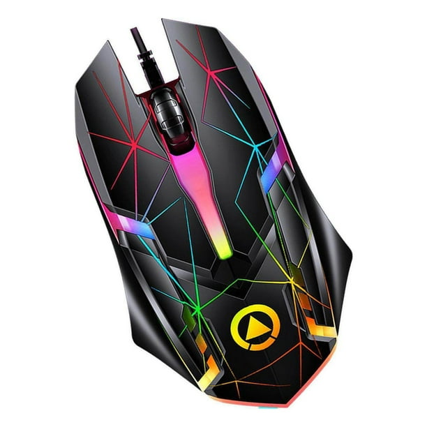 pitrice Wired Gaming Mouse Optical Sensor 7 Colors Lights for Laptop ...