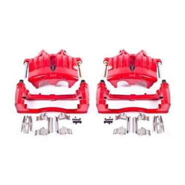 Power Stop Rear Pair of Red Powder Coated Calipers S2612 - Walmart.com
