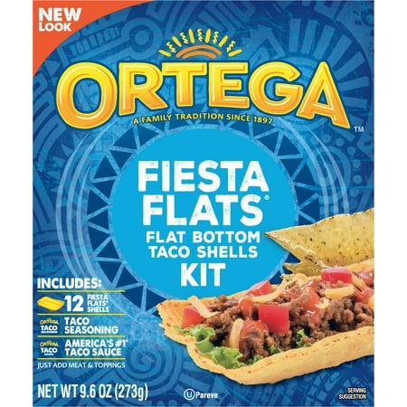 Ortega Flat Bottom Fiesta Flats Taco Shells Kit 9.6 oz – Walmart ...