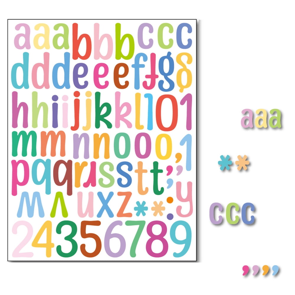 Multicolor Letter Stickers Self Adhesive Grad Letter Stickers for ...