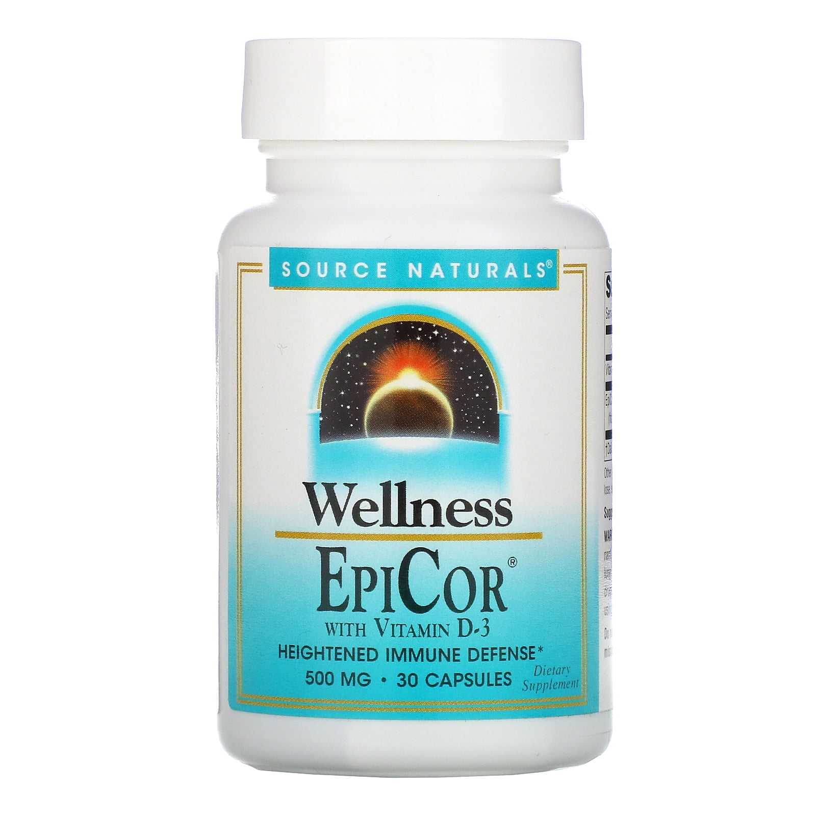 Source Naturals Wellness, EpiCor with Vitamin D-3, 500 mg, 30 Capsules ...