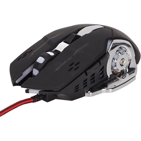 RGB Wired Gaming Mouse, 1200DPI RGB Breathing Light USB Mechanical Gaming Mouse Side Key Design ...