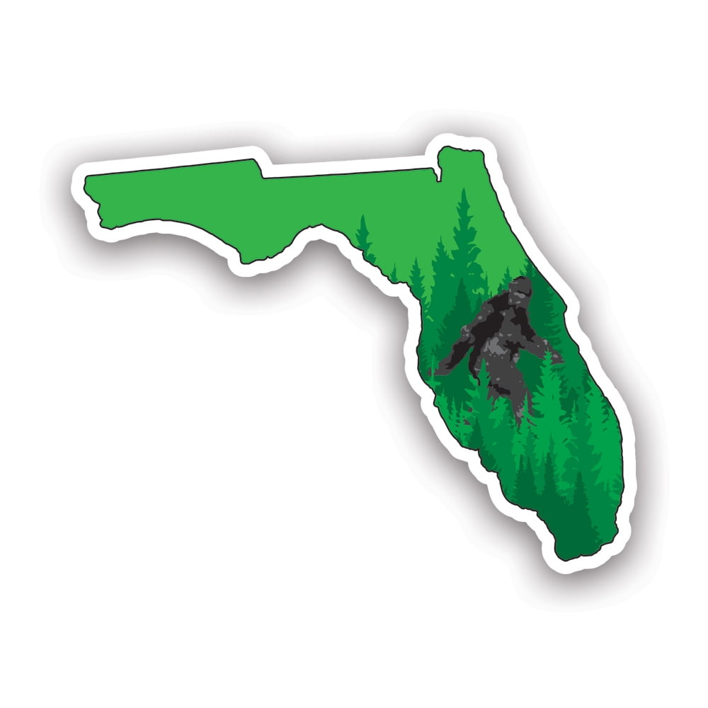 Florida Bigfoot Flag Sticker Decal - Self Adhesive Vinyl - Weatherproof ...