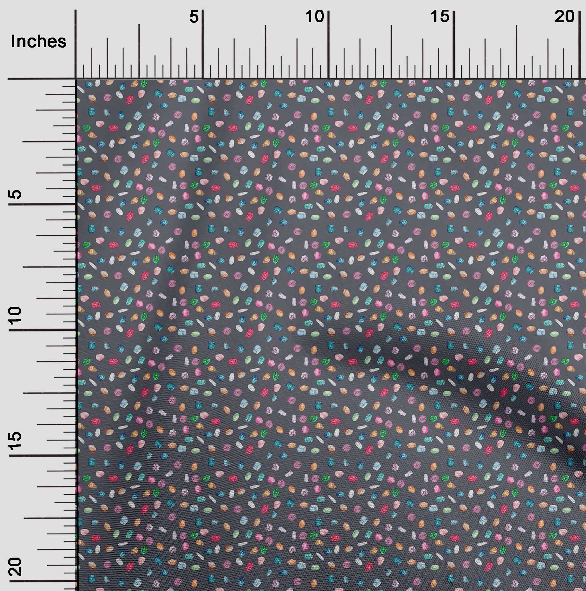 oneOone Silk Tabby Fabric Crystal & Gemstone Ocean Print Fabric by Yard ...