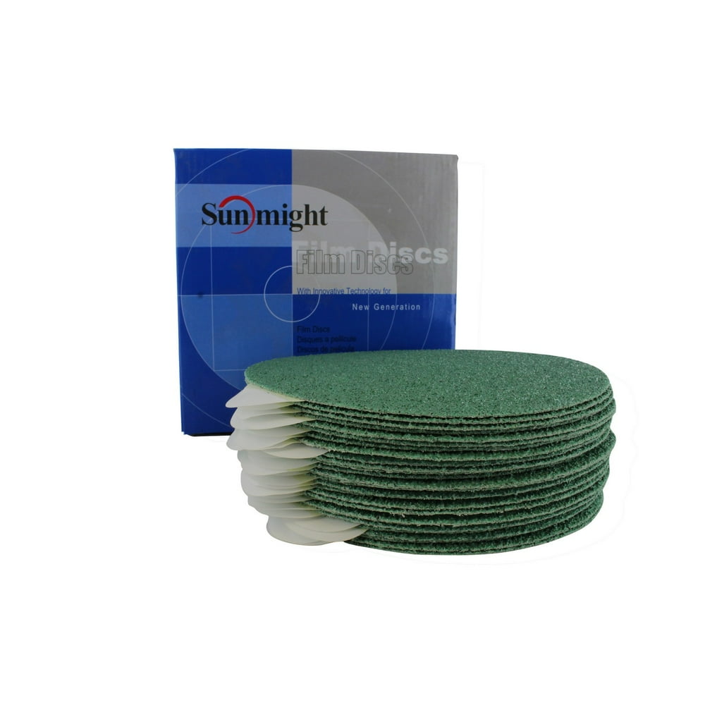 Sunmight 01302 6" 36 Grit No Hole PSA Film Sanding Discs (50 Pieces ...