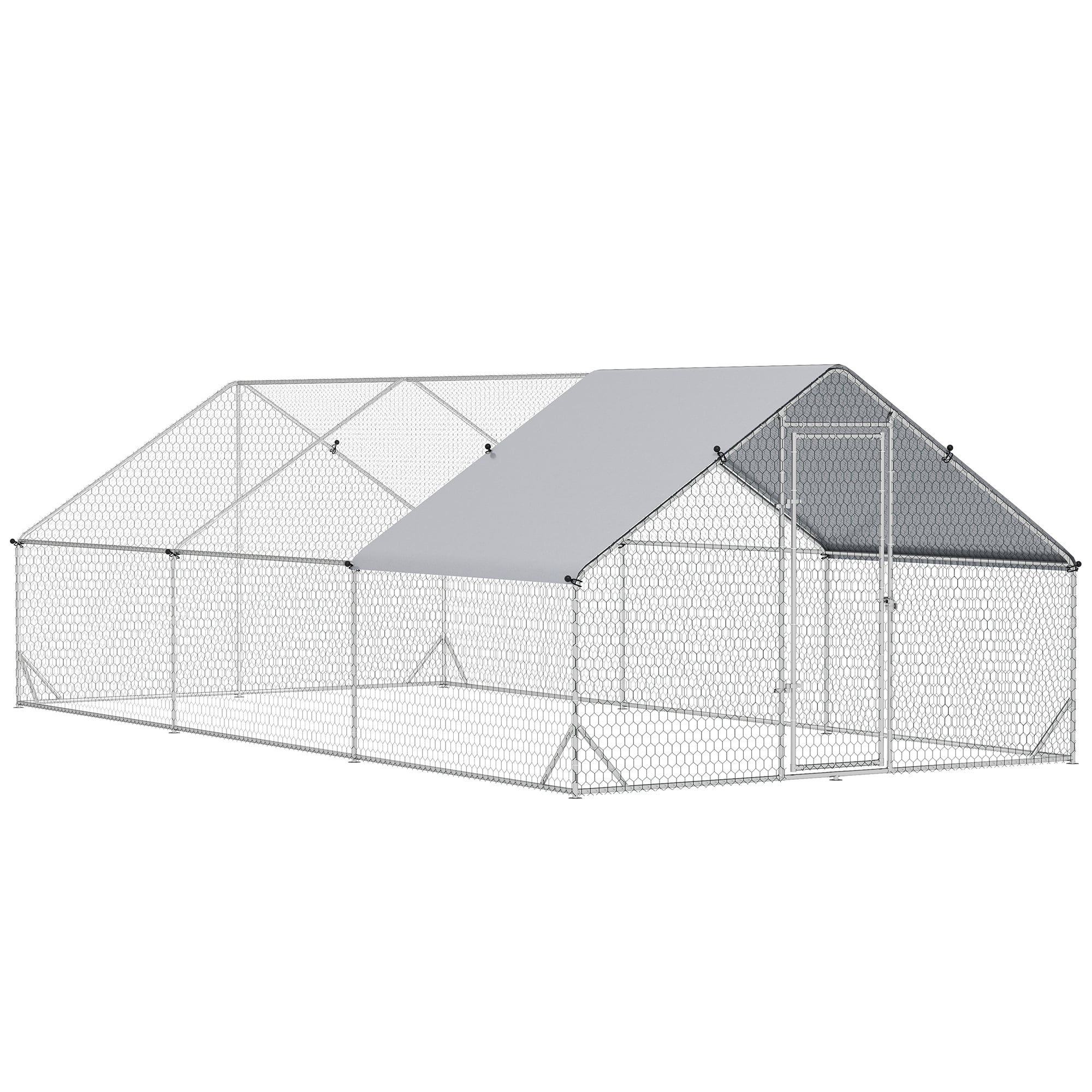 Click here for Pawhut Galvanized Large Chicken Coop Cage Walk-In... prices