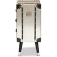 NauticalMart Aluminum Industrial Side Table 3 Drawer Aviator End Table ...
