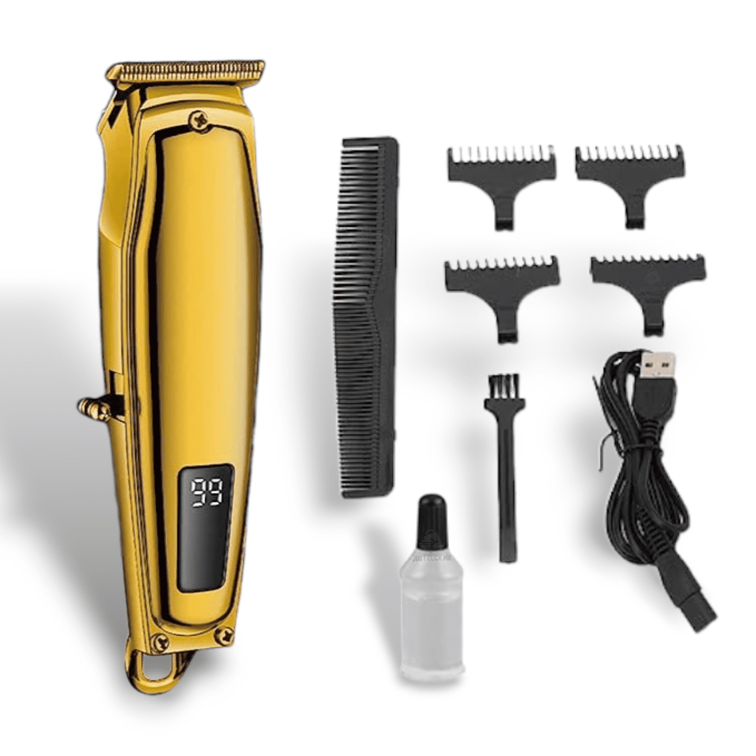 Maquina Para Rasurar Trimmer JustClick MX Profesional Ergonómico Dorado ...