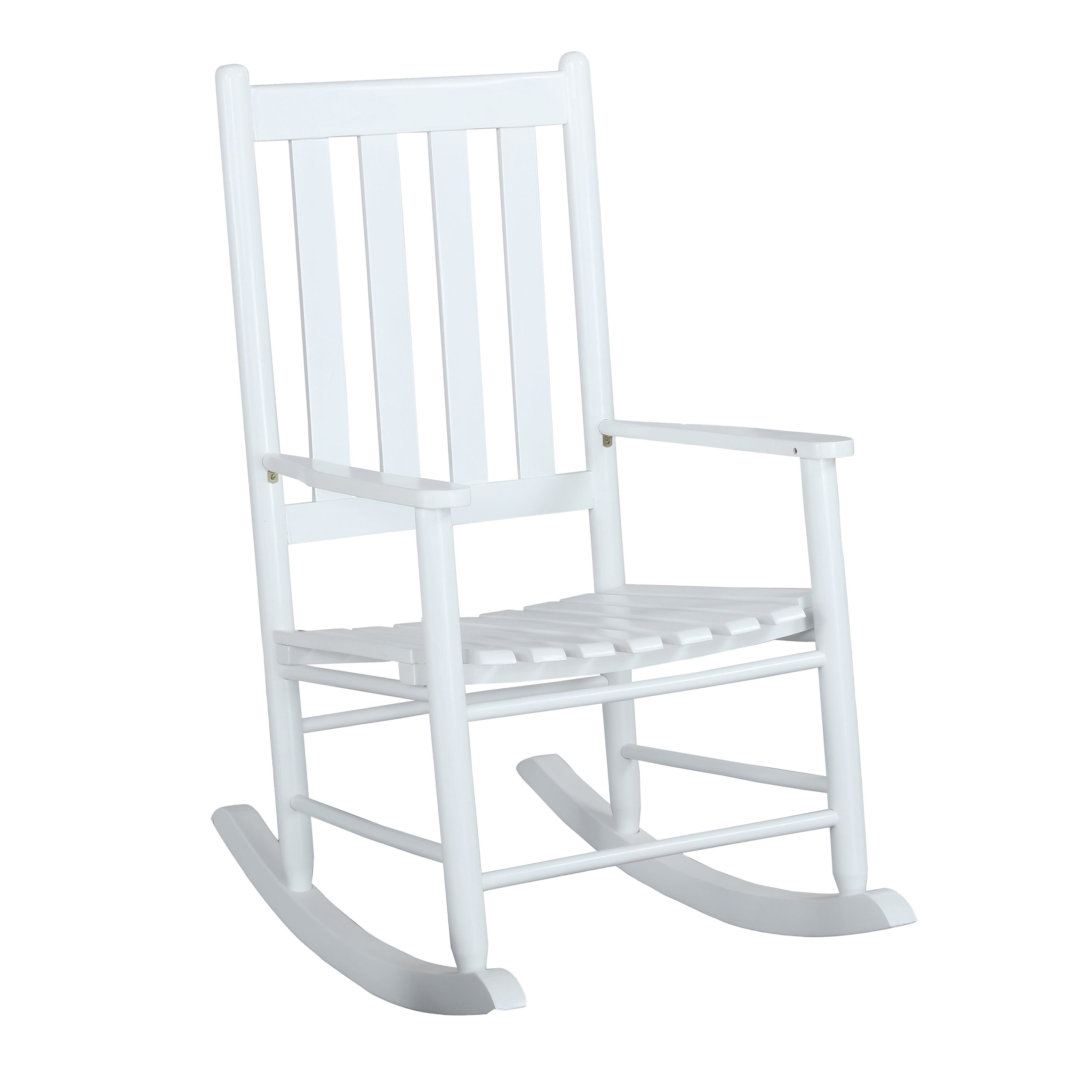 Slat Back Wooden Rocking Chair White - Walmart.com