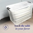 HOMZ 112-Quart Clear Plastic Stackable Storage Bin with Lid, 2 Pack ...