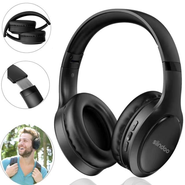 Bluetooth Headphones Over-Ear, 30 Hours Playtime Foldable Lightweight ...