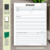 Meeting Notepad for Organization - 8.5 x 11” Meeting Pad - 50 Tear Off ...
