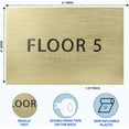 ADA CENTRAL SIGNS - 6" X4" Floor 5 Sign - ADA Compliant Tactile ...