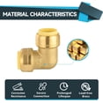 QPPOIH-(Pack of 2) 3/4 Inch Push Fit 90-Degree Elbow Brass fitting ...