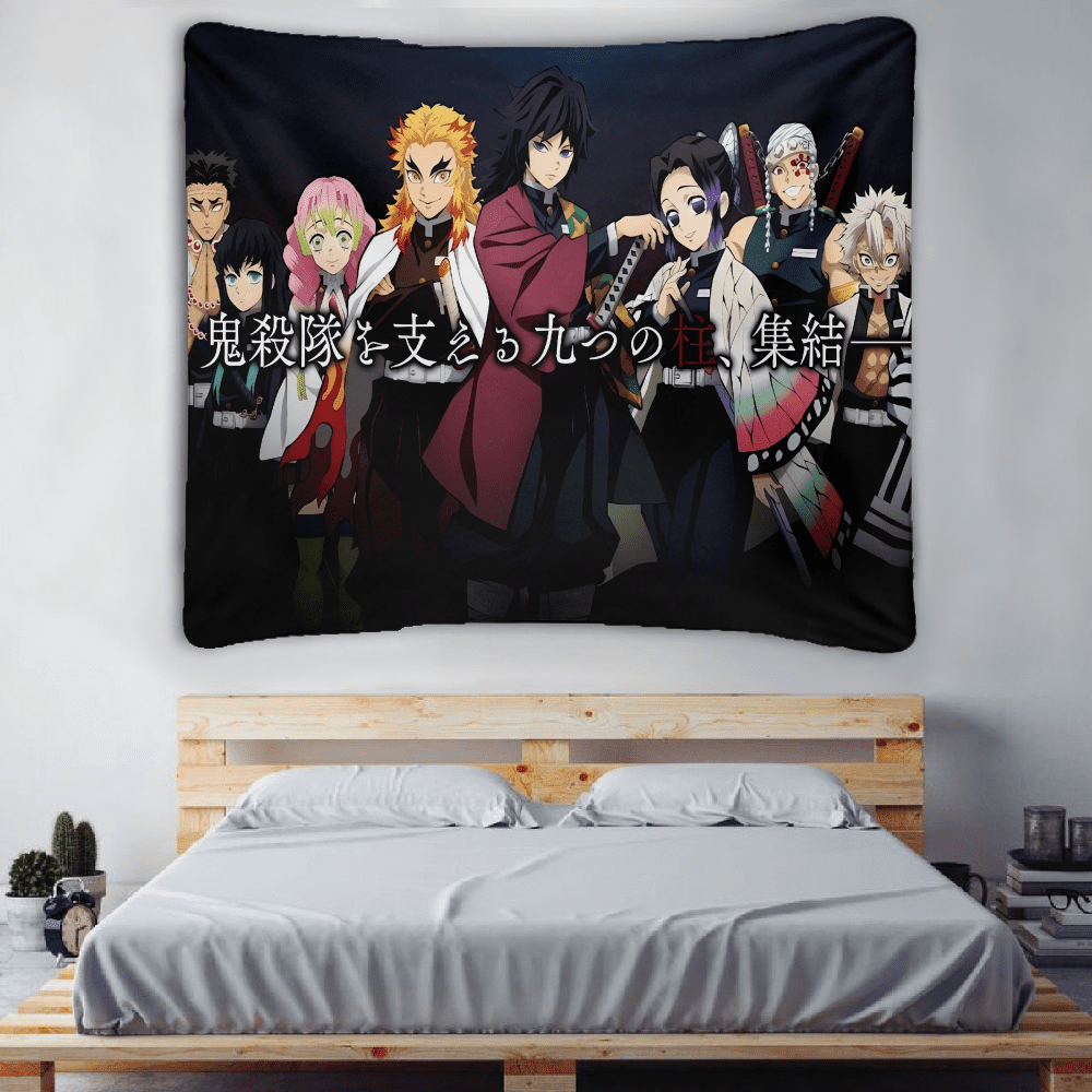 Demon Slayer Hanging Background Distinctive Reusable Cartoons Tapestry ...