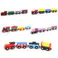 Bluethy 4Pcs Magnetic Wooden Miniature Train Carriage Model ...