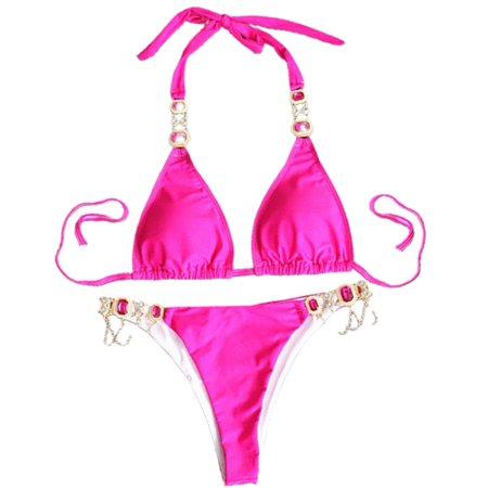 Crystal Chain Swimsuit For Women 2-piece Bikini Summer Swimwear ...