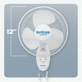 Hurricane Supreme 12 Inch Indoor Oscillating Wall Mount Fan, White ...