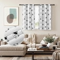 Black and White Cat Head Blackout Curtains,Triple Weaved Fabric,Thermal ...