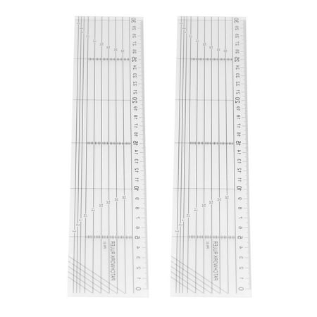 Fugacal Plastic Ruler,2pcs Quilting Rulers Durable Acrylic Clear Scale ...