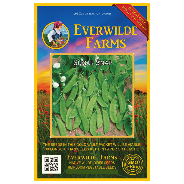 Everwilde Farms - 100 Sugar Snap Pea Seeds - Gold Vault Jumbo Bulk Seed ...