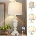 Cinkeda Farmhouse Touch Lamps Set of 2 with USB A+C Port, AC Outlet, 3 ...