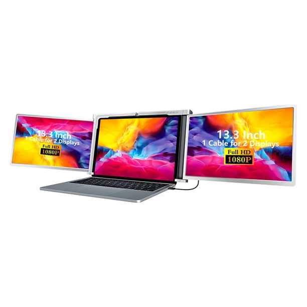 13.3 inches Laptop Expansion Screen FHD Portable Tri-screen Monitor ...