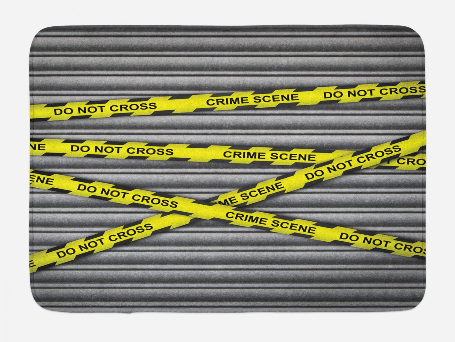 Police Bath Mat, Crime Scene Investigation Do Not Pass Yellow Wraps ...
