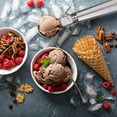 Premium Stainless Steel Ice Cream Scoop - Easy Trigger, Anti-Freeze ...