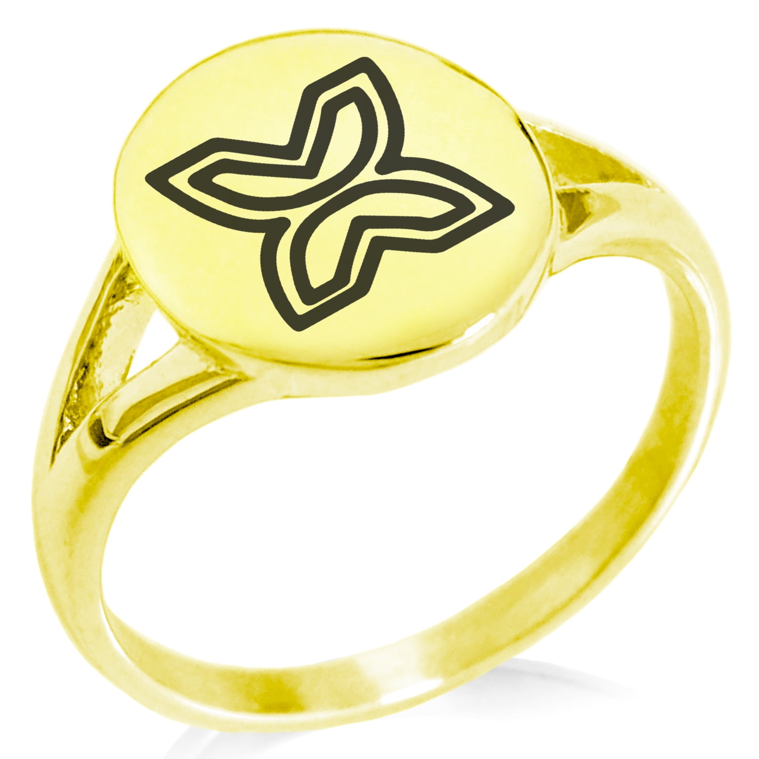 Stainless Steel Aztec Freedom Rune Minimalist Oval Top Polished ...