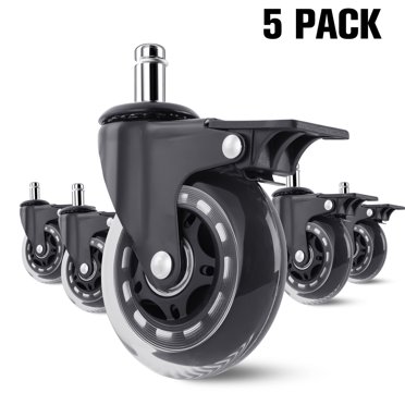 Office Rubber Chair Casters , 3 Inch Heavy-Duty Computer Gaming Desk ...
