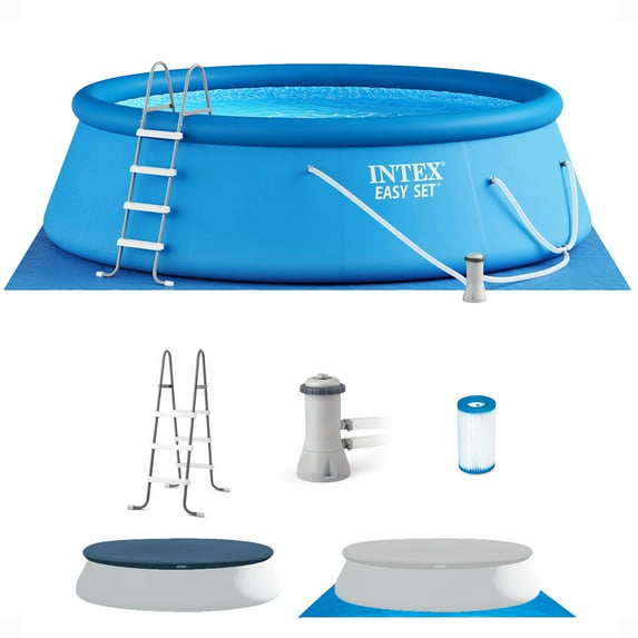 Open Box Intex 15'x48" Inflatable Above Ground Swimming Pool w/ Ladder ...