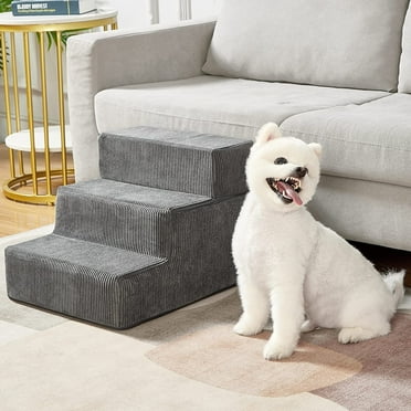 HomGarden 4 Step Non-Slip Pet Stairs Foldable Dog Cats Steps W/Washable ...