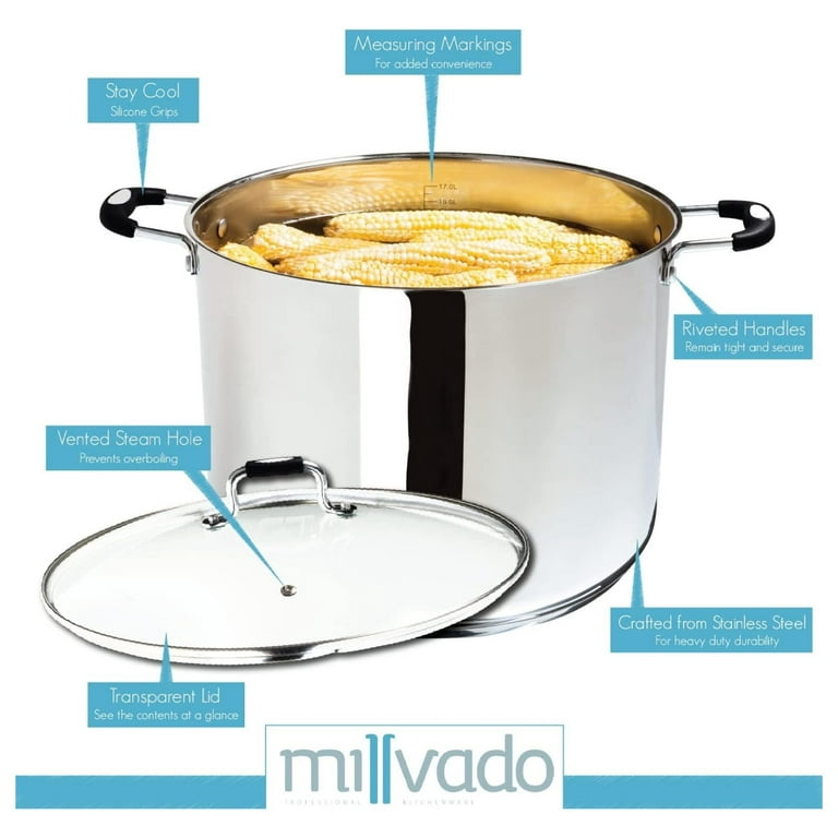 20 Qt Heavyduty Stainless Steel Stock Pot With Cover