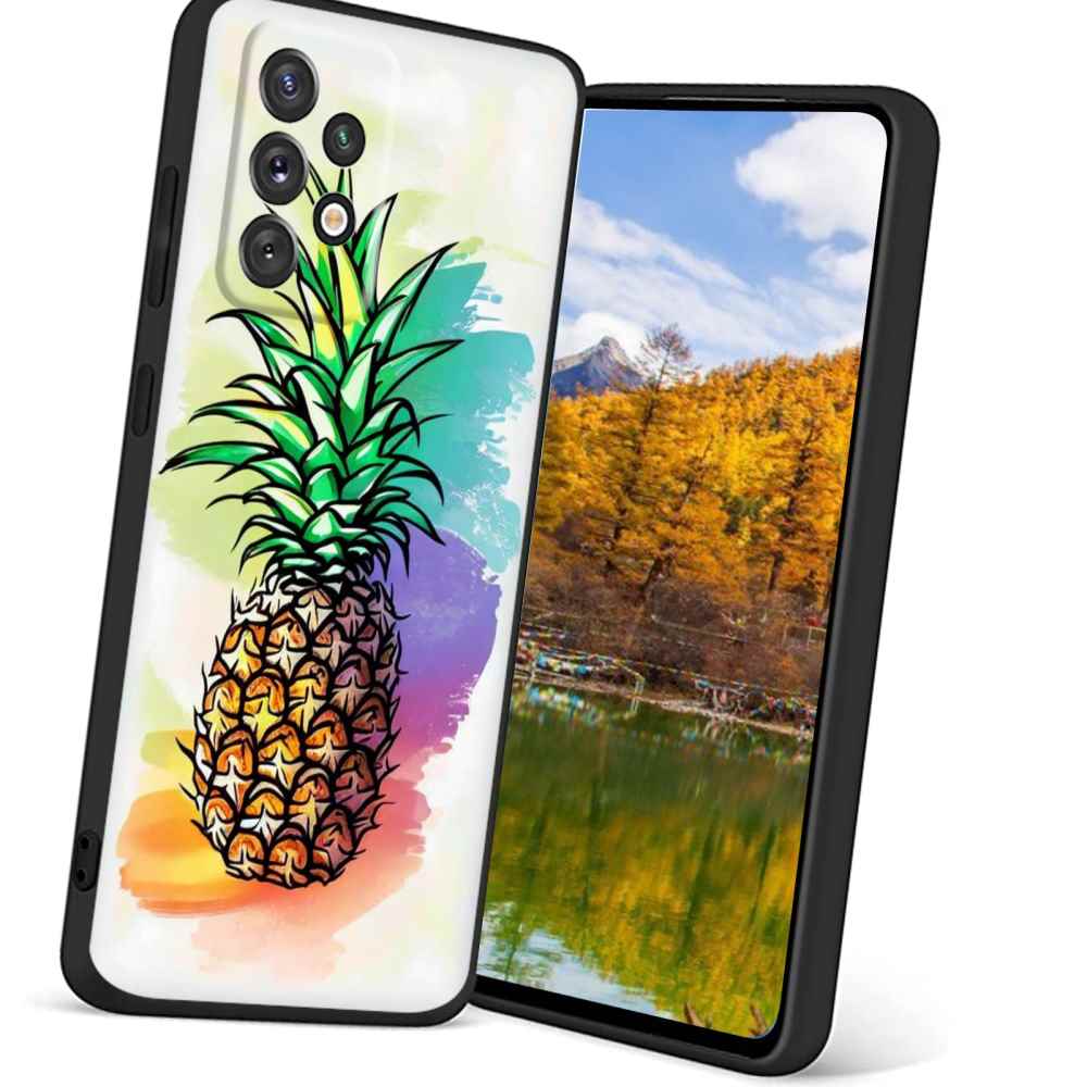 Compatible with Samsung Galaxy A72 5G Phone Case, pineapple-fruits-905 Case Silicone Protective ...