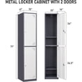MIIIKO Metal Storage Lockers for Employees, 2 Tier Metal Locker with ...