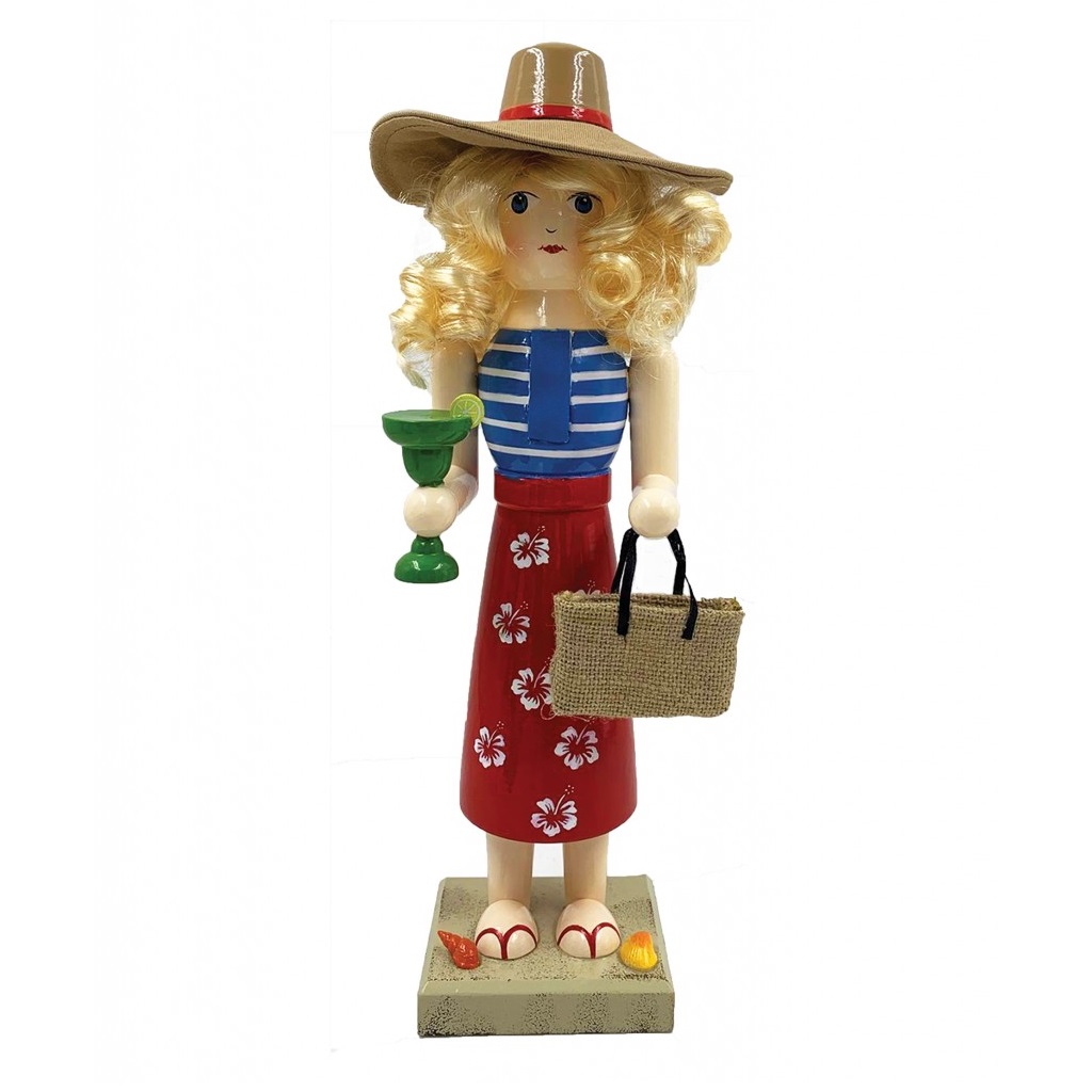 Santa's Workshop Lady at the Beach Wood Christmas Nutcracker 14 Inch ...
