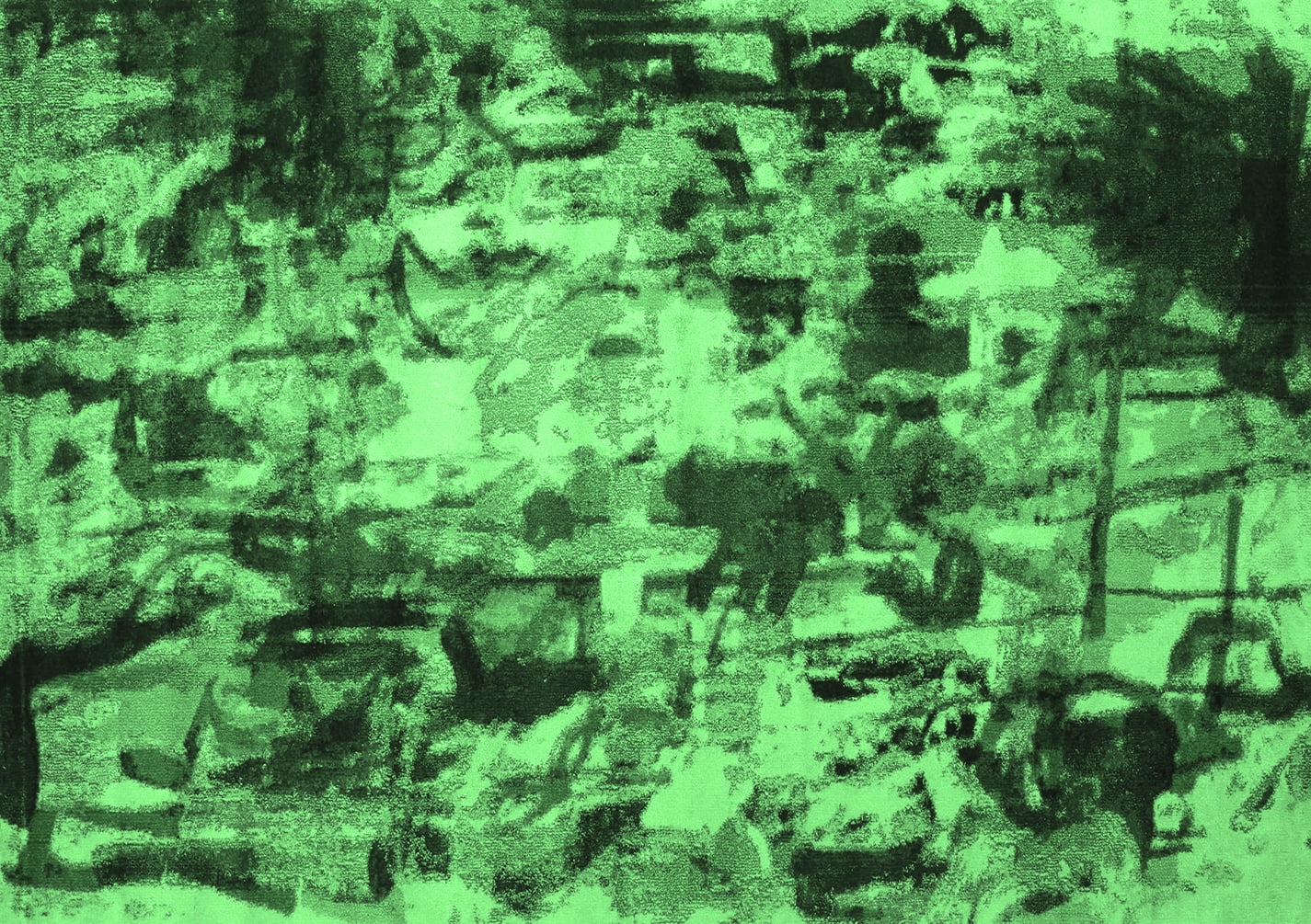 Ahgly Company Indoor Rectangle Abstract Emerald Green Contemporary Area ...