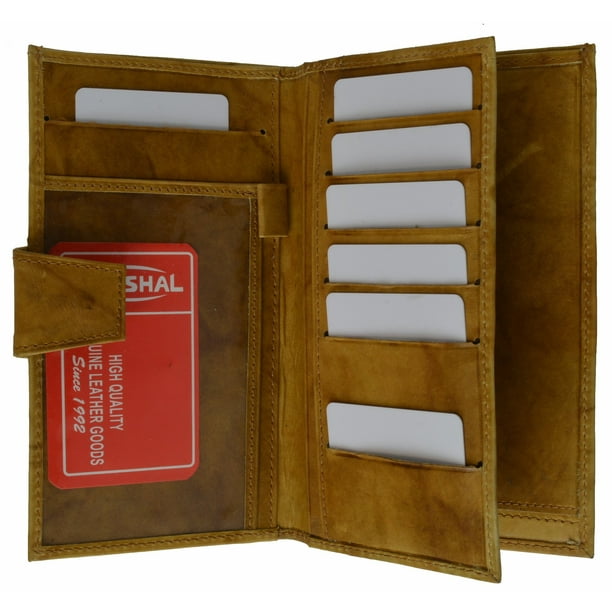 Genuine Leather Ladies Checkbook Wallet & Credit Card Holder with ID ...